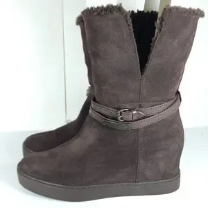 Coach | Shoes | Coach Womens Norell Us7b Brown Suede Fold Down Sherpa ...